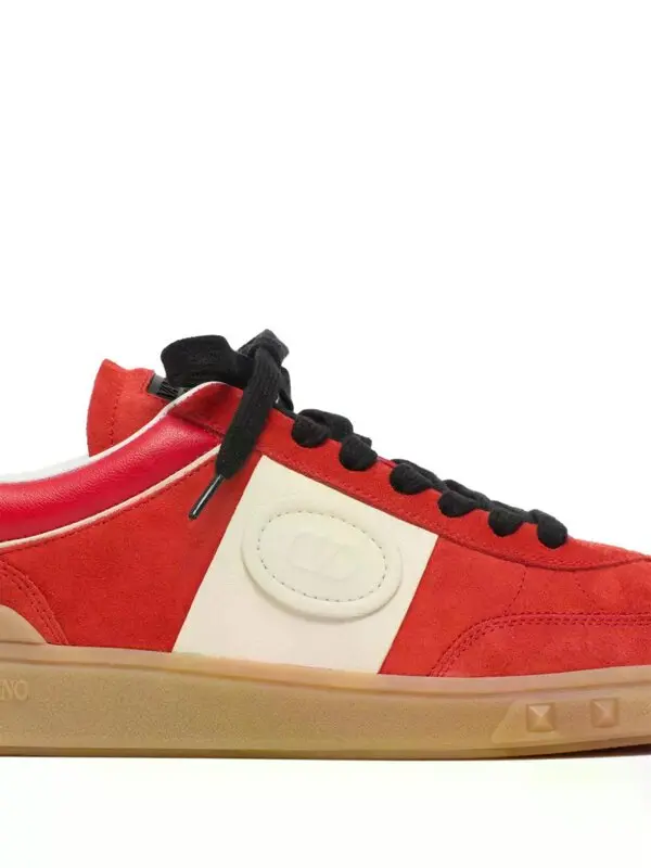 Valentino Garavani Upvillage Low-top Trainers In Split Leather And Calfskin Nappa Leather - Red