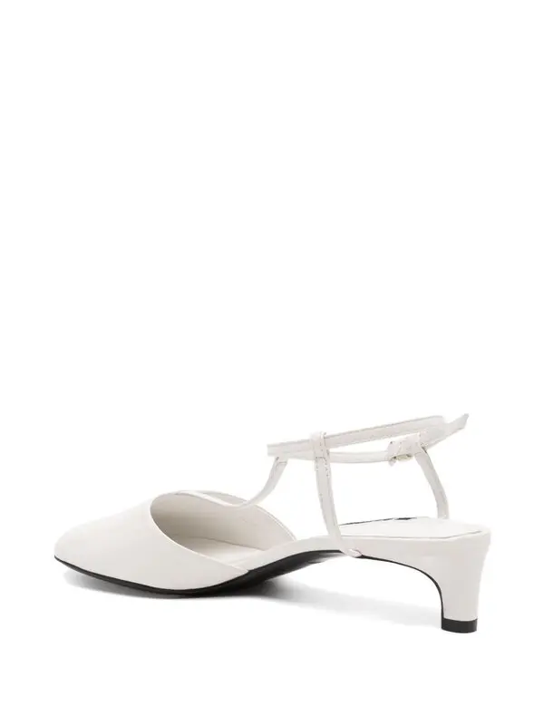 JIL SANDER Leather T-bar Pumps - White