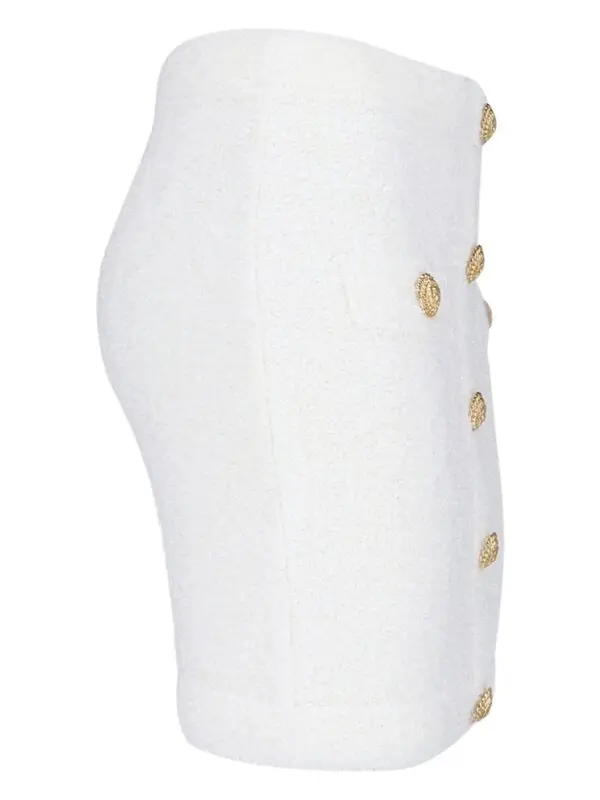 Balmain Bouclé Mini Skirt - White