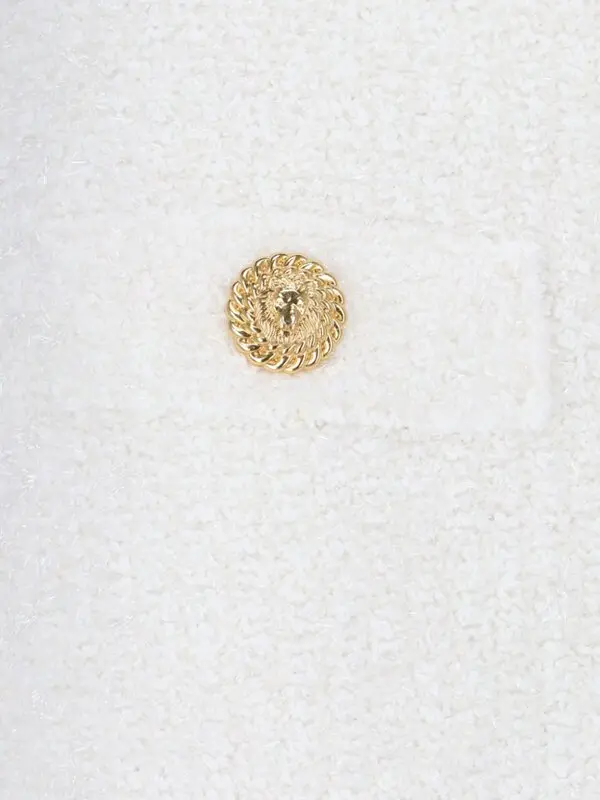 Balmain Bouclé Mini Skirt - White