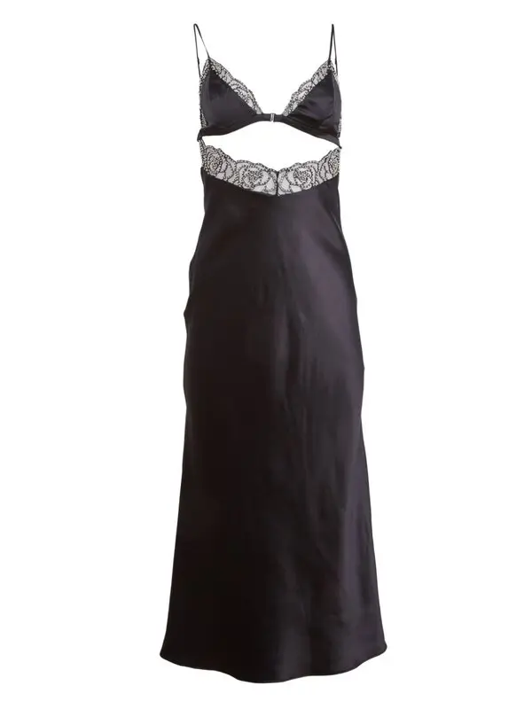 FLEUR DU MAL Rose Beaded Slip Dress