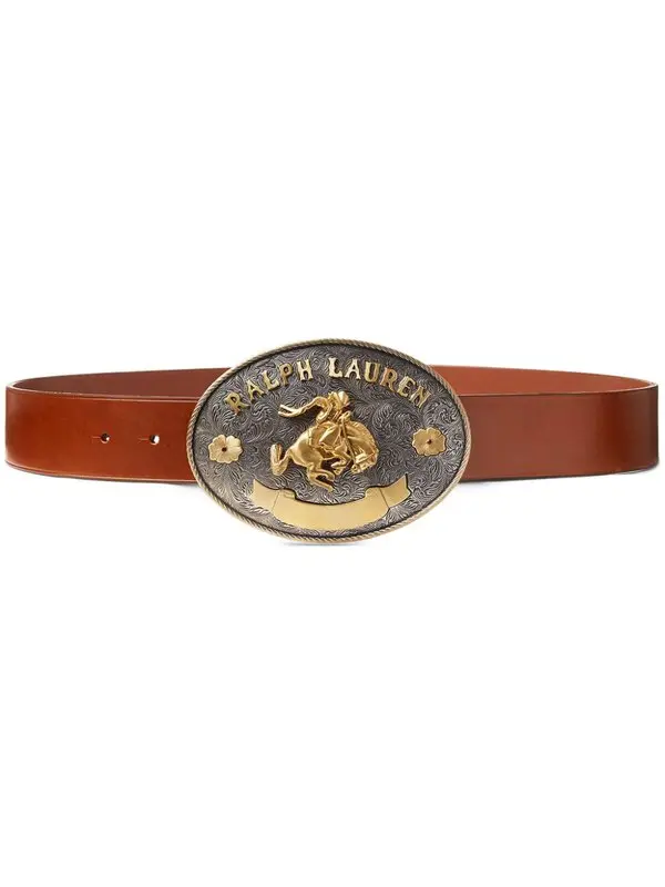 Ralph Lauren Rodeo-buckle Leather Belt - Brown