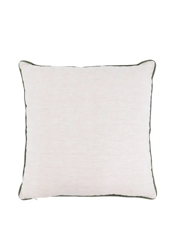 LES-OTTOMANS Garden-embroidered Cushion - Neutrals