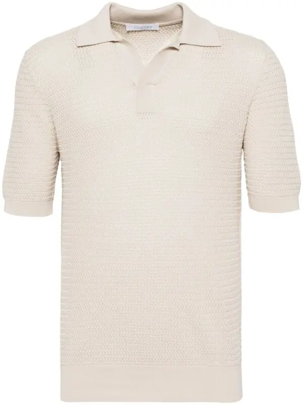 CRUCIANI Cotton Polo Shirt - Neutrals