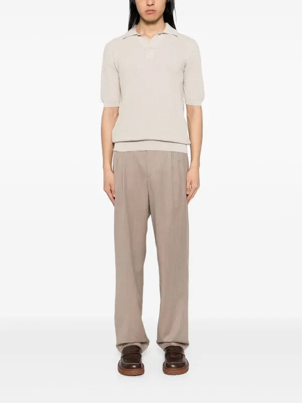 CRUCIANI Cotton Polo Shirt - Neutrals