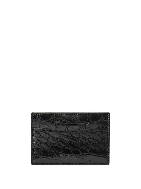Ralph Lauren Purple Label Leather Card Holder - Black