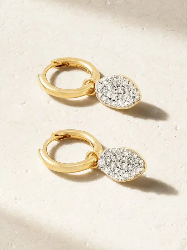 BY PARIAH Cluster 14-karat Recycled Diamond Hoop Earrings - Gold