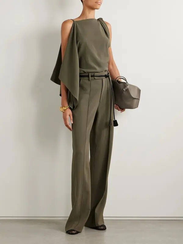Proenza Schouler Alyssa Asymmetric Draped Top - Green