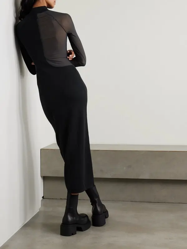 Adidas Originals Y-3 Recycled Mesh-Trimmed Maxi Dress In Black - 40% Off |  Editorialist