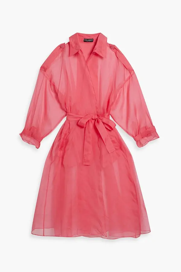 Dolce & Gabbana Belted Silkchiffon Trench Coat