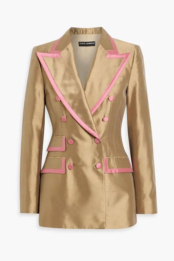 Dolce & Gabbana Double-breasted Silk-shantung Blazer
