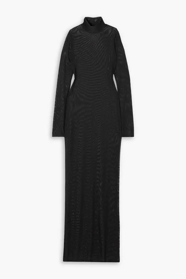 I.D. Sarrieri New York Stretch-Mesh Maxi Dress In Black - 75% Off |  Editorialist