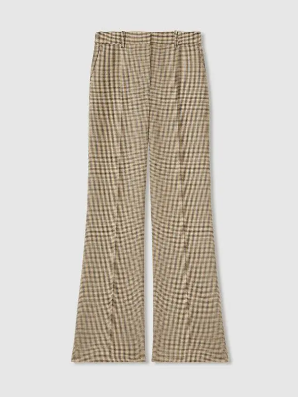 REISS Vida Wool Houndstooth Trousers