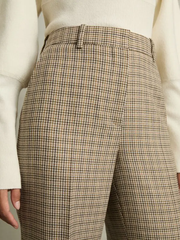 REISS Vida Wool Houndstooth Trousers