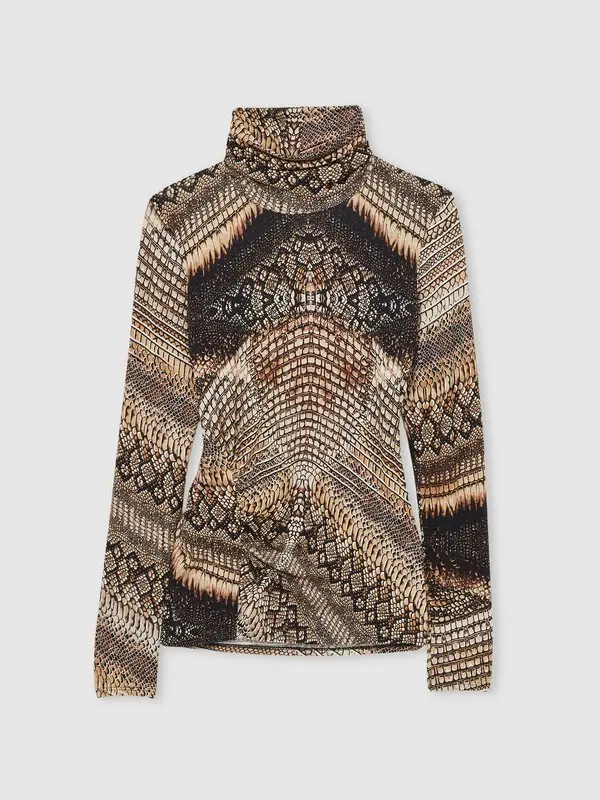 REISS Naomi Snake-print Top