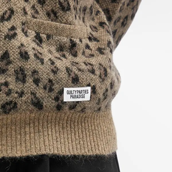 Wacko Maria Leopard Mohair Cardigan In Beige - 30% Off | Editorialist