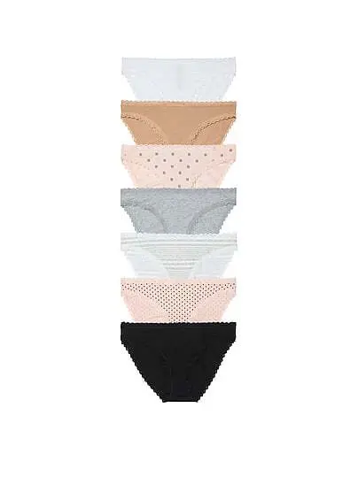 Victoria's Secret 7-pack Lace-trim Bikini Panties - Print