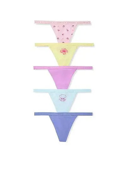 Victoria's Secret 5-pack Stretch Cotton V-string Panties - Print