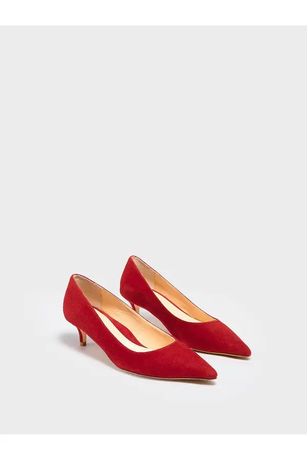 Marion Parke Classic Suede Kitten Heel Pumps