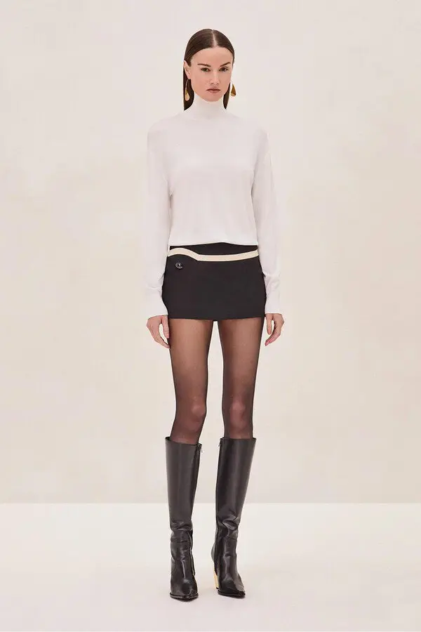 Alexis Barris Turtleneck Top - White