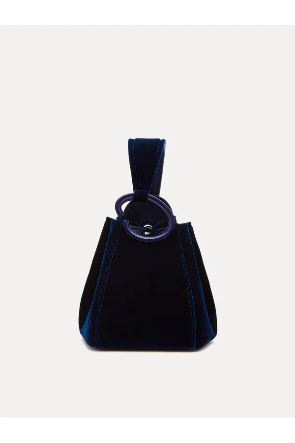 Oscar De La Renta Velvet O Handle Bag