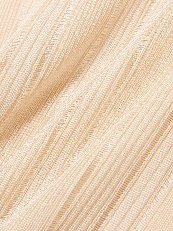 FRAME Ribbed-knit Henley Top