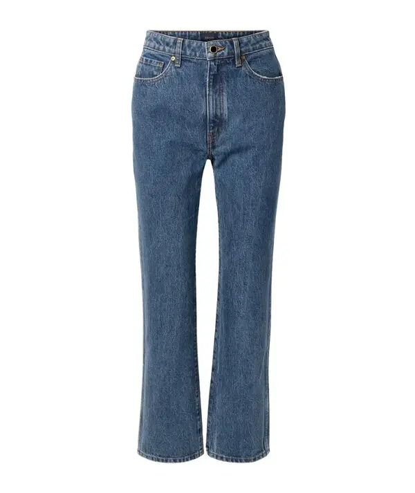 Khaite Abigail Cropped Straight-leg Jeans - Blue