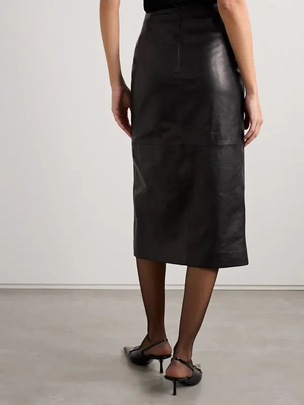 SALON 1884 Darby Leather Midi Skirt