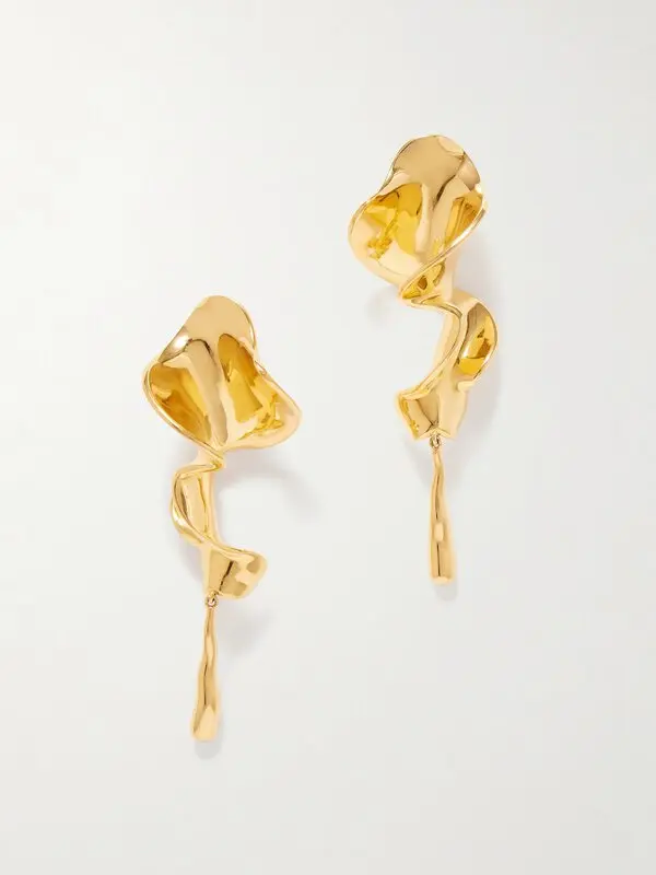 Khaite Tidal-plated Earrings - Gold