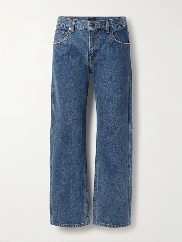 Khaite Kerrie Distressed Straight-leg Jeans - Blue