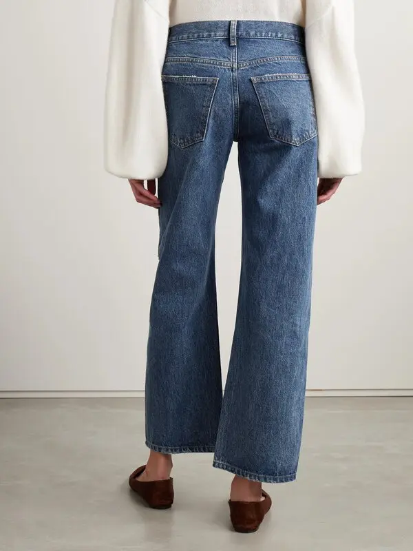 Khaite Kerrie Distressed Straight-leg Jeans - Blue