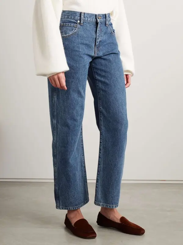 Khaite Kerrie Distressed Straight-leg Jeans - Blue