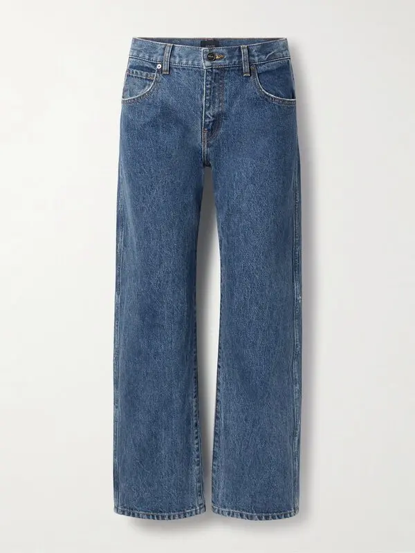 Khaite Kerrie Distressed Straight-leg Jeans - Blue