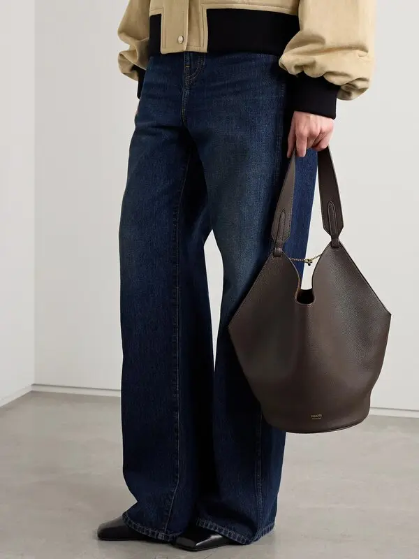 Khaite Lotus Small Textured-leather Tote