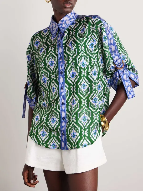 Zimmermann Wylie Printed Silk Shirt