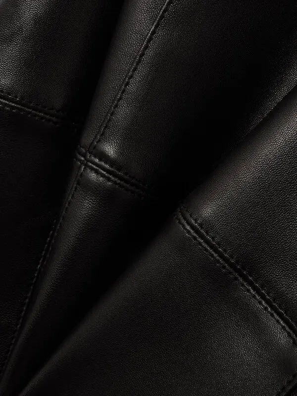 Alexander McQueen Paneled Leather Midi Skirt