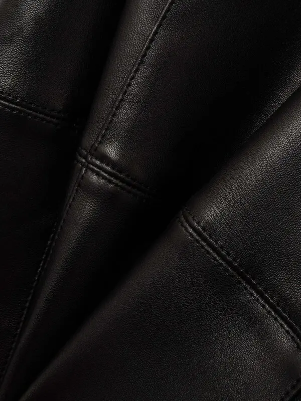 Alexander McQueen Paneled Leather Midi Skirt