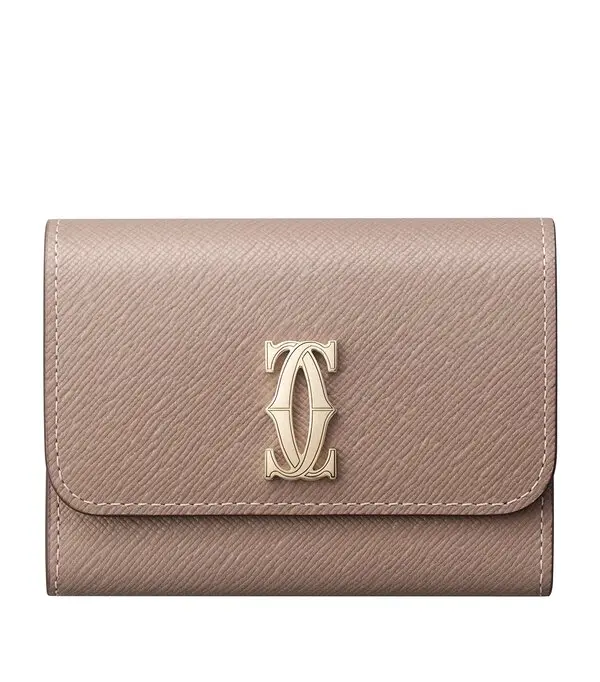 Cartier Leather C De Mini Wallet - Beige