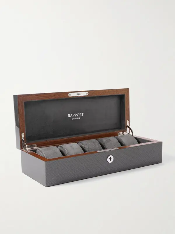 RAPPORT LONDON Carbon Fiber And Wood Five-piece Watch Box