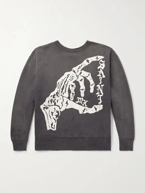 SAINT MXXXXXX Distressed Printed Sweatshirt