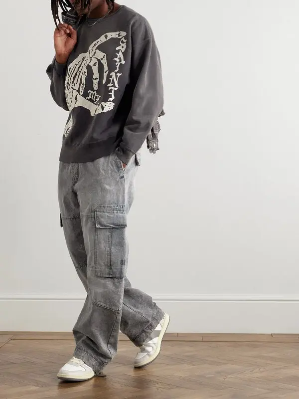 SAINT MXXXXXX Distressed Printed Sweatshirt