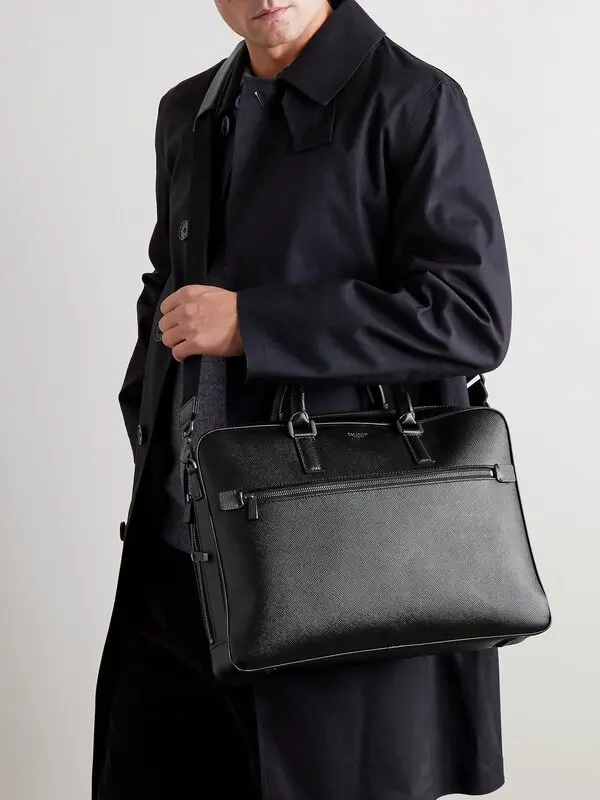 SERAPIAN Evoluzione Cross-grain Leather Briefcase