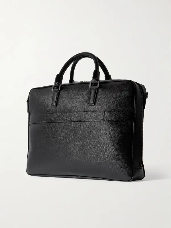 SERAPIAN Evoluzione Cross-grain Leather Briefcase