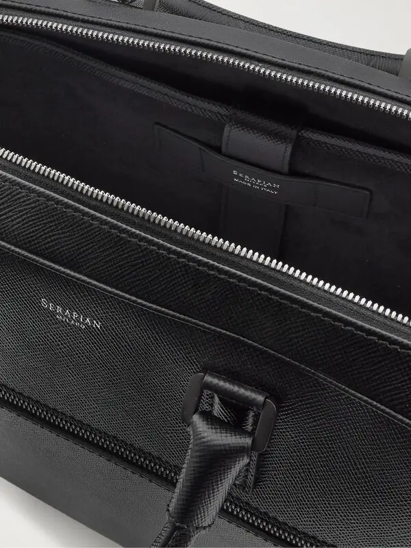 SERAPIAN Evoluzione Cross-grain Leather Briefcase
