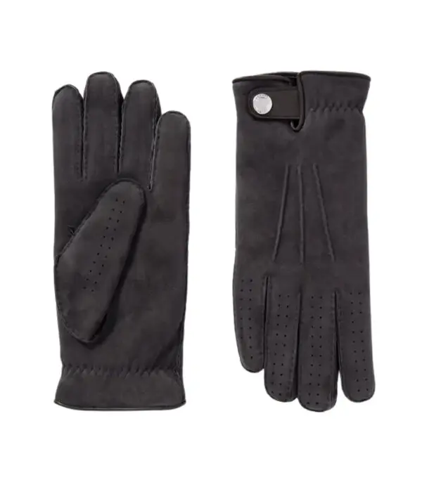 Brunello Cucinelli - Brunello Cucinelli Leather-Trimmed Suede Gloves