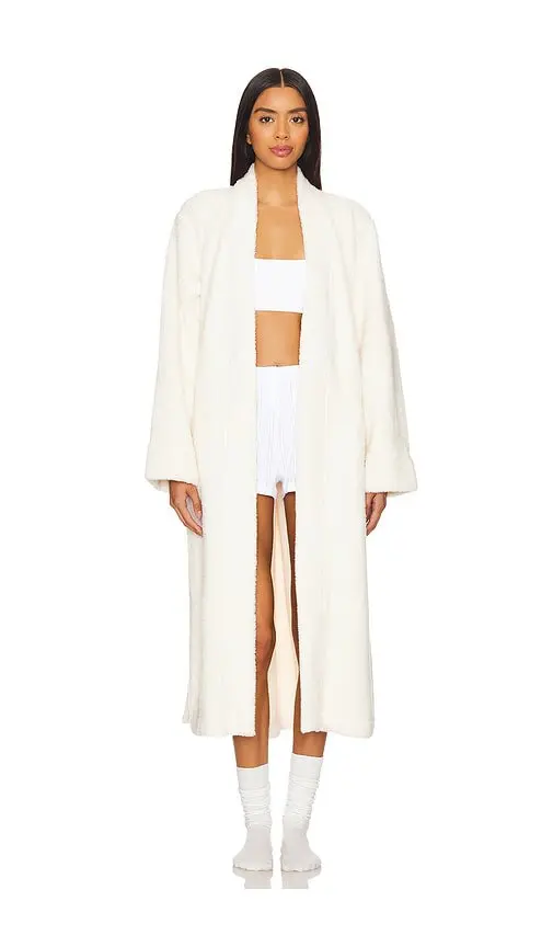 Eberjey Renew Plush Long Robe - Ivory