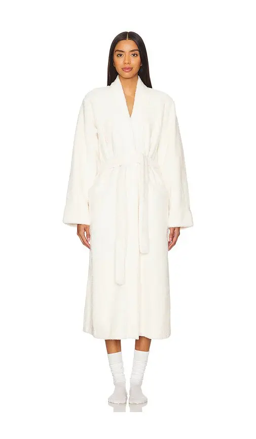 Eberjey Renew Plush Long Robe - Ivory