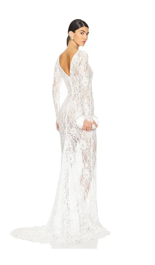 BRONX BANCO Colette Lace Gown - White