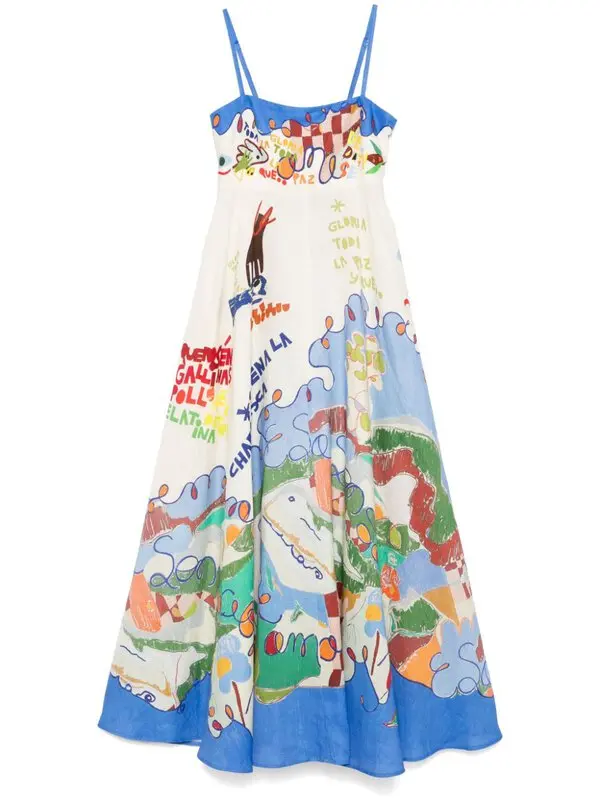 knee length dresses for ladies Alemais Women's Splash Midi Dress – Saint Bernard