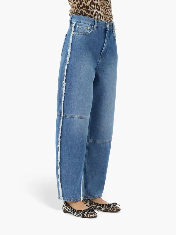 GANNI Distressed Wide Leg Jeans - Blue